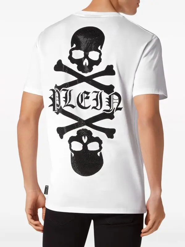 Philipp Plein Skull Crystal-embellished T-shirt - White