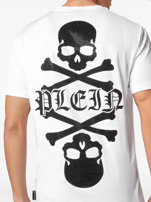 Philipp Plein Skull Crystal-embellished T-shirt - White