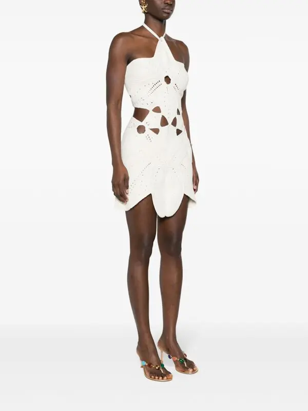 Cult Gaia Floreana Panelled Knit Dress - White
