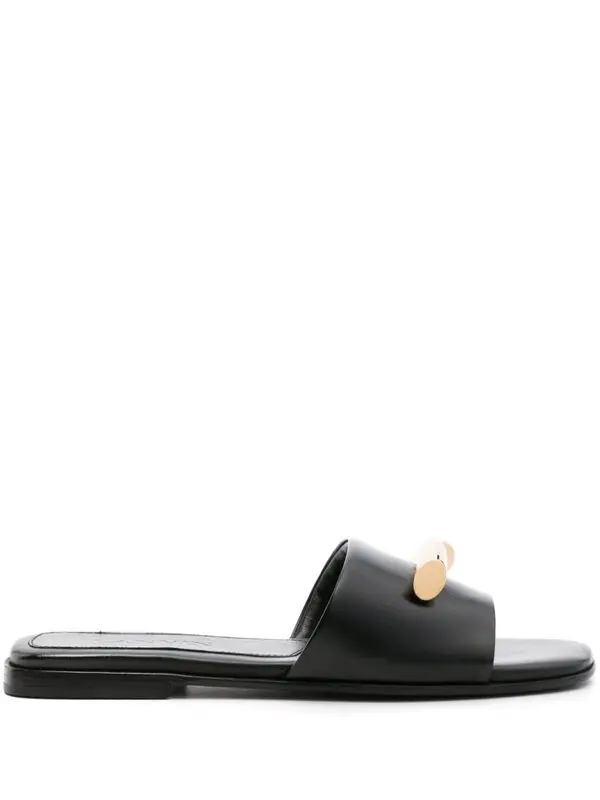 LANVIN Haute Sequence Leather Slides