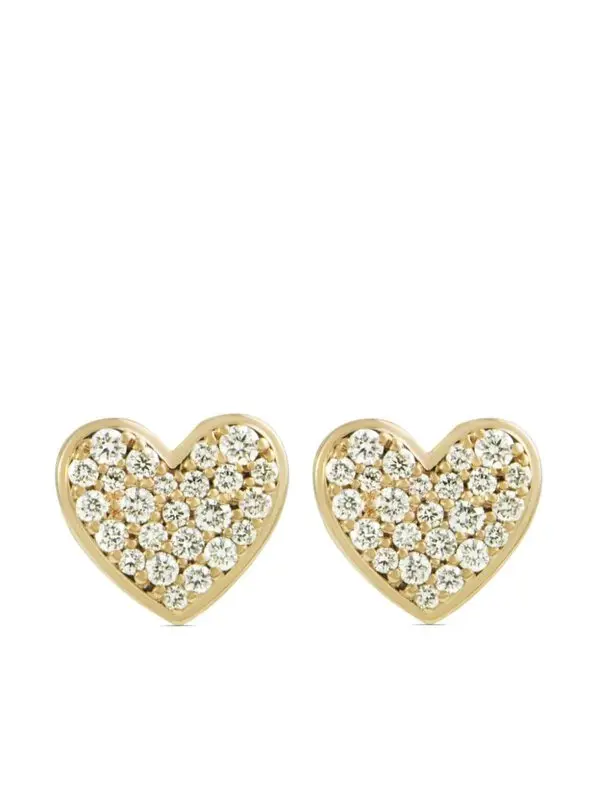 ALINKA 18kt Yellow Diamond Heart Stud Earrings - Gold