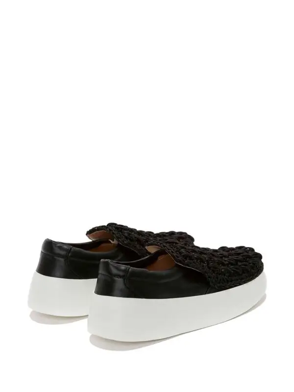 JW Anderson Popcorn Knit Leather Sneakers