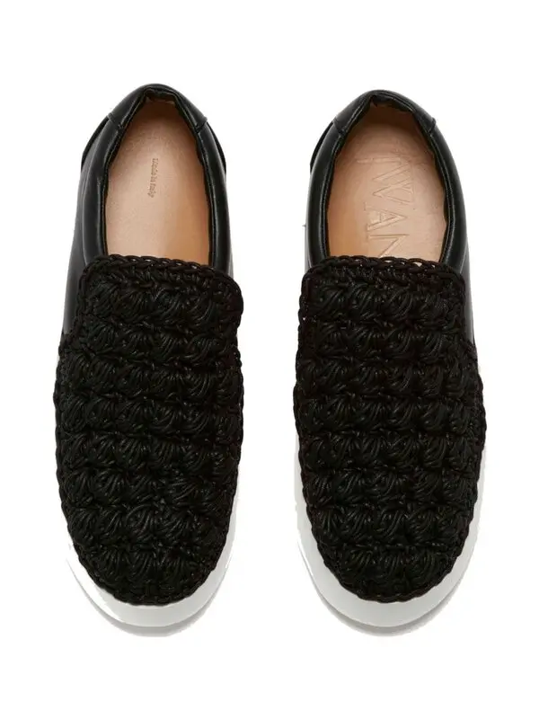 JW Anderson Popcorn Knit Leather Sneakers