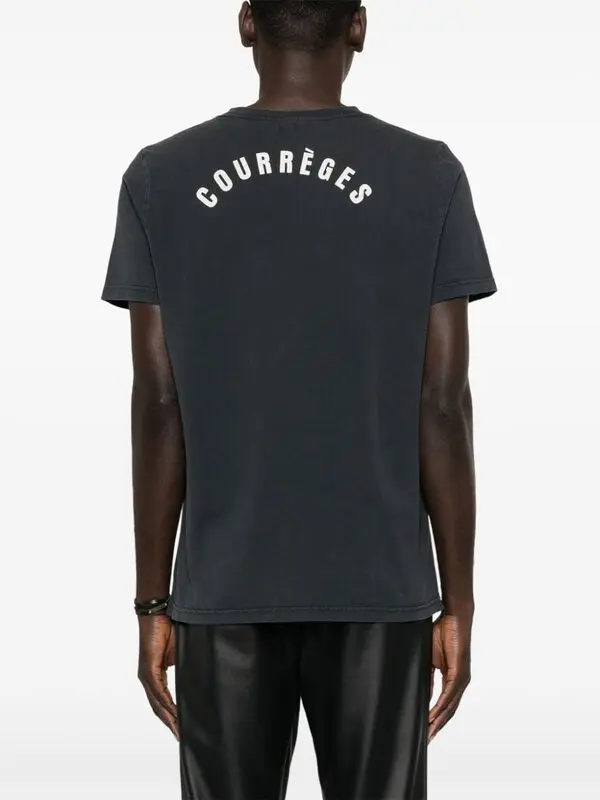 COURREGES Logo-patch Cotton T-shirt