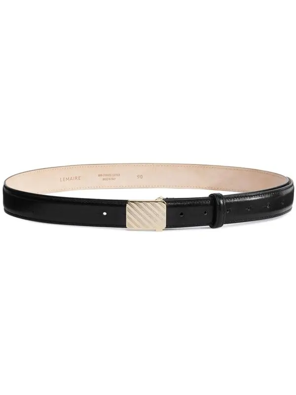 LEMAIRE Sliding-buckle Leather Belt - Black