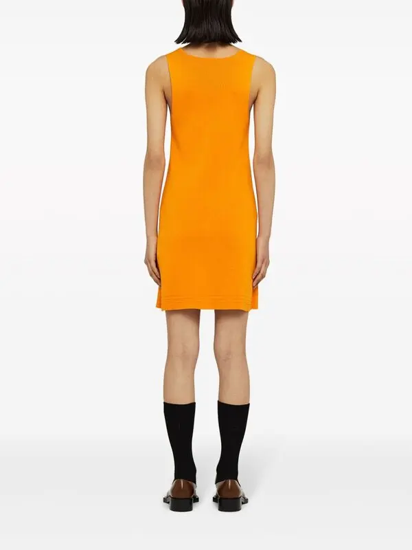 JIL SANDER V-neck Knitted Minidress - Orange