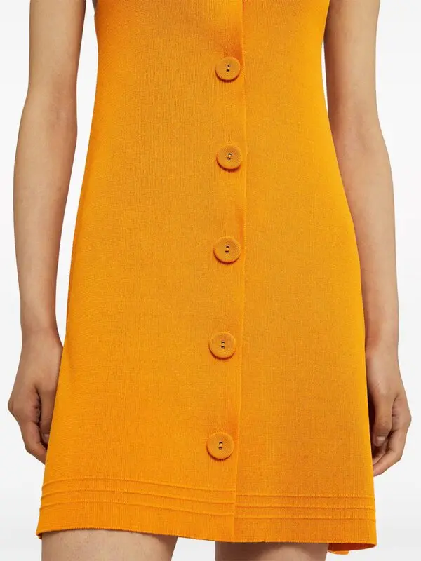 JIL SANDER V-neck Knitted Minidress - Orange