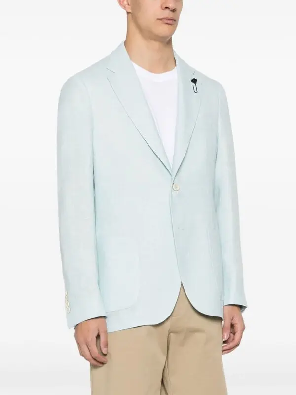 LARDINI Intertwined Linen-blend Blazer