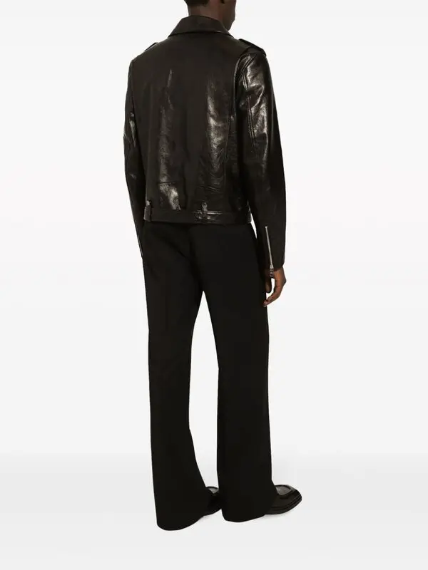Dolce & Gabbana Grained Leather Biker Jacket