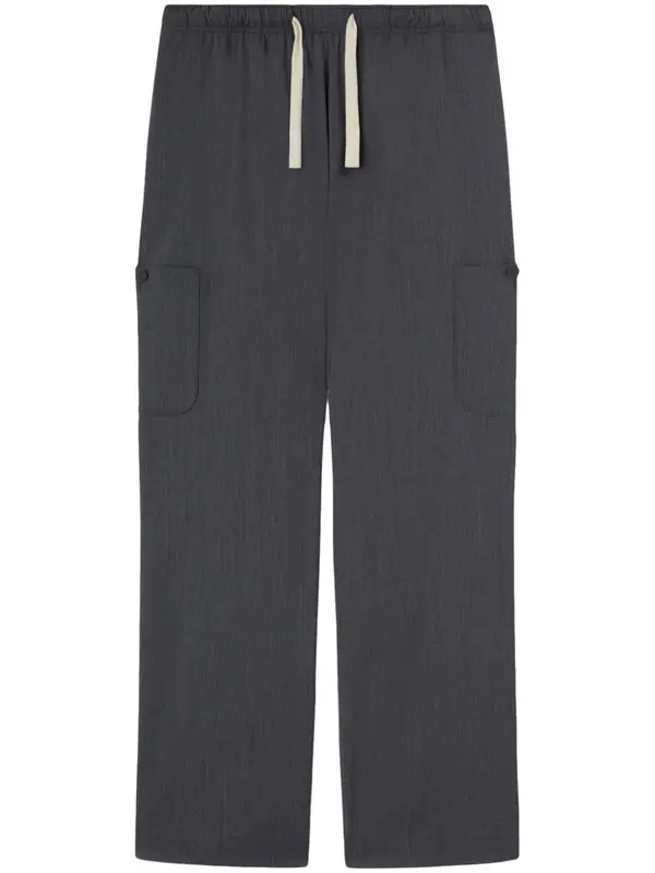 Palm Angels Monogram Wide Leg Trousers - Grey