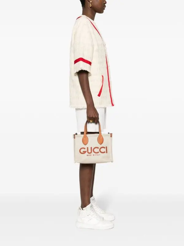 Gucci Mini Logo-print Tote Bag - Neutrals