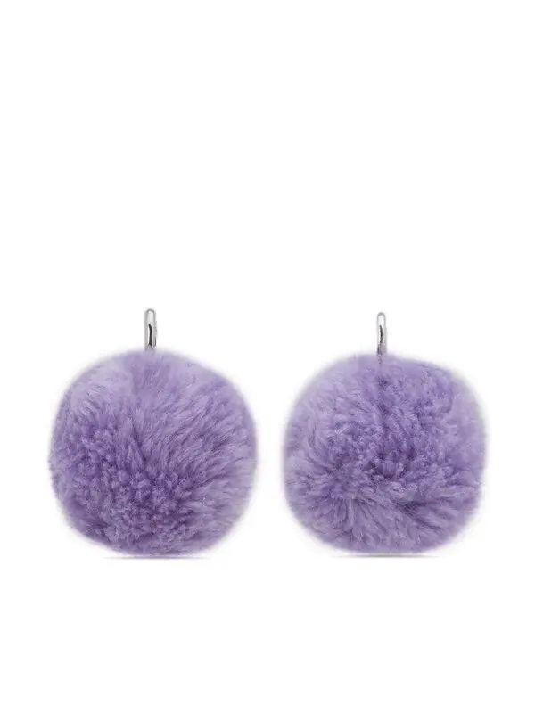 Marni Pom-pom Drop Earrings - Purple