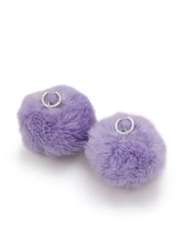 Marni Pom-pom Drop Earrings - Purple