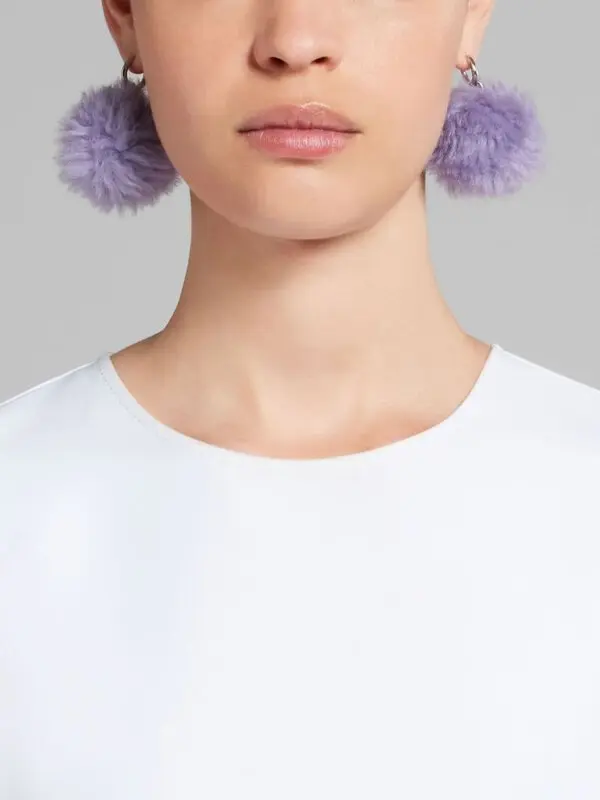 Marni Pom-pom Drop Earrings - Purple
