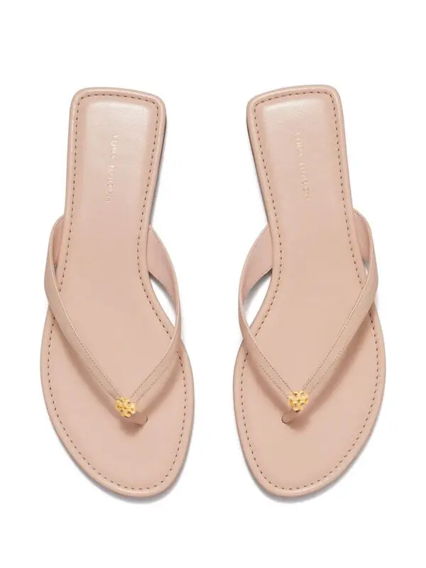 Tory Burch Leather Flip Flops - Pink