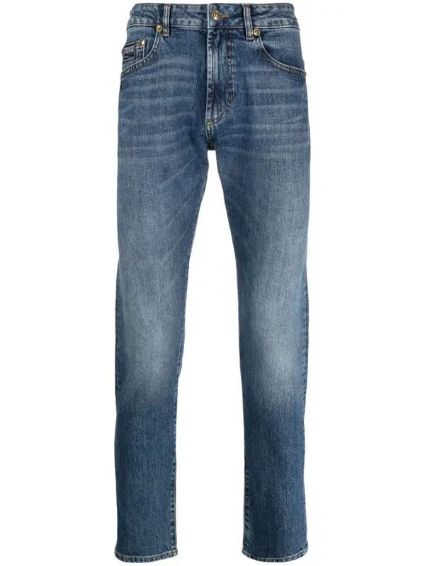 Versace Logo-appliqué Slim-cut Jeans