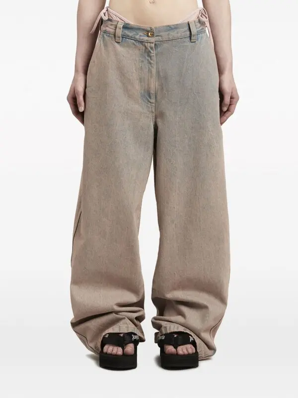 Palm Angels Overdyed Wide-leg Jeans