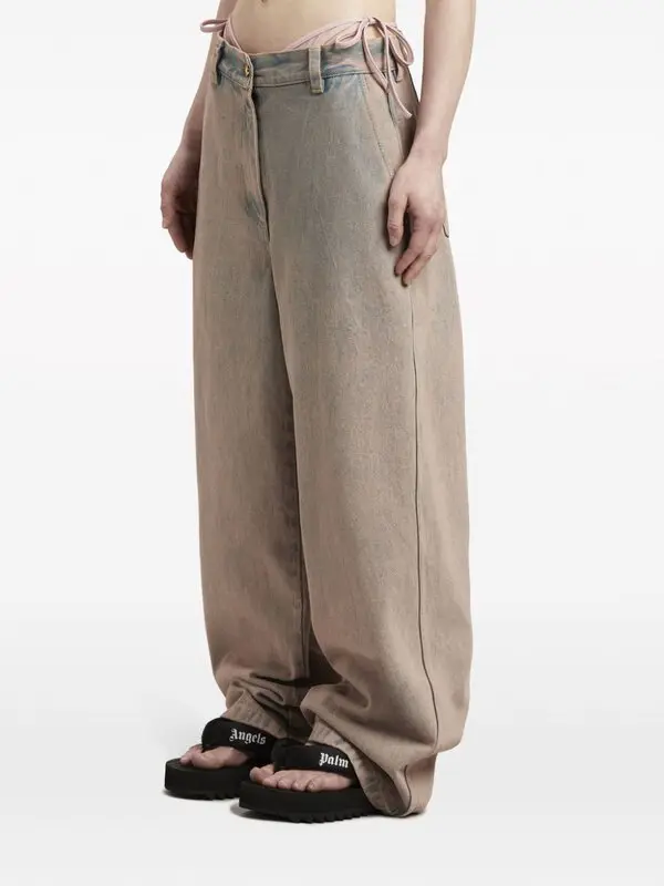 Palm Angels Overdyed Wide-leg Jeans