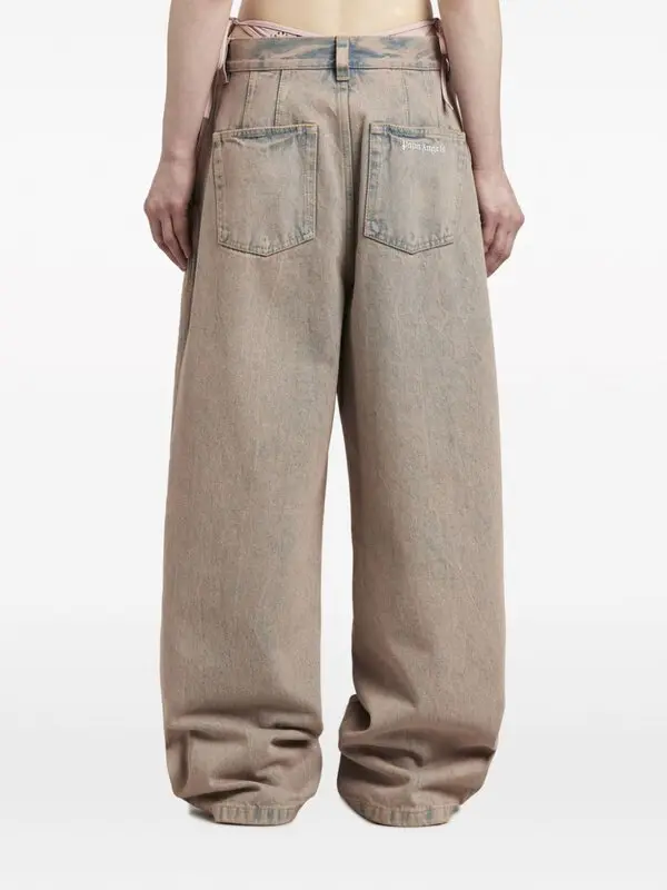 Palm Angels Overdyed Wide-leg Jeans