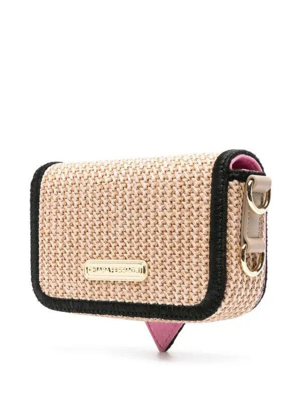 CHIARA FERRAGNI Eyelike Raffia Crossbody Bag