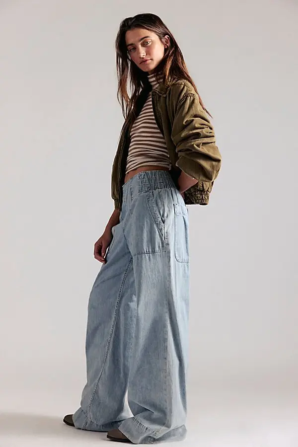 Free People We The Free Breezy Denim Pull-on Jeans - Dusk