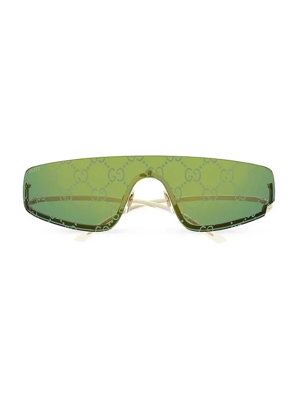 Gucci Tom Gg1561s 99mm Shield Sunglasses - Ivory Green  display picture 2