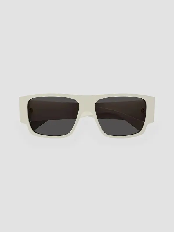 Bottega Veneta Bold Triangle Stud Bv1286s 57mm Square Sunglasses - White Grey