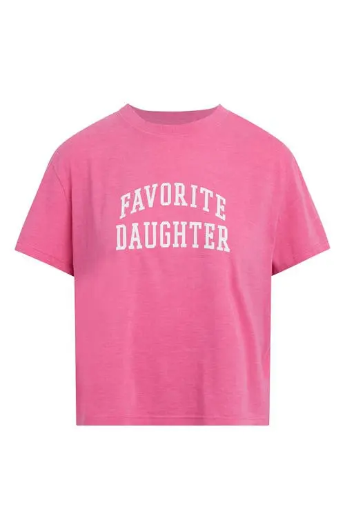 FAVORITE DAUGHTER Cropped Collegiate T-shirt - Deep Rose