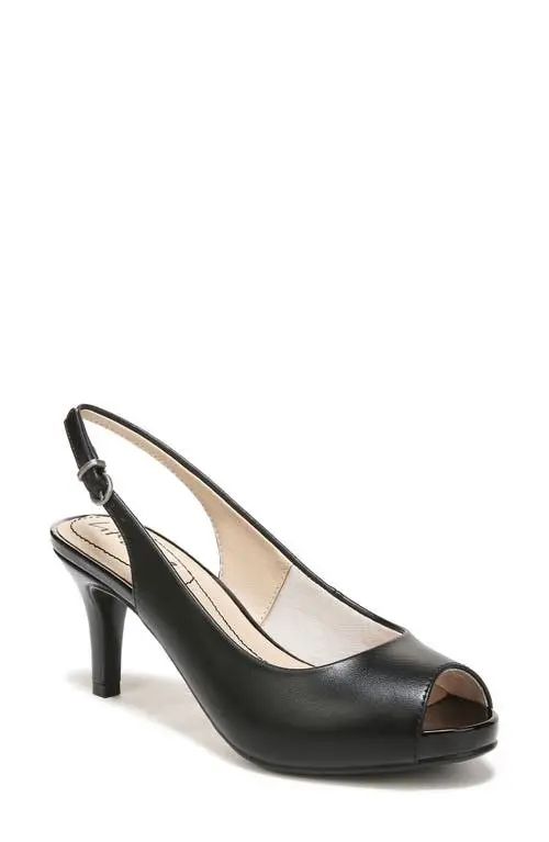 LIFESTRIDE Teller Slingback Peep Toe Pumps - Black