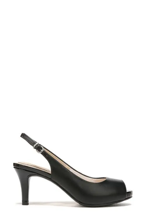 LIFESTRIDE Teller Slingback Peep Toe Pumps - Black