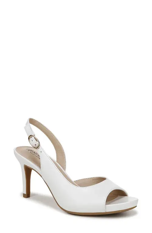 LIFESTRIDE Teller Slingback Peep Toe Pumps - White