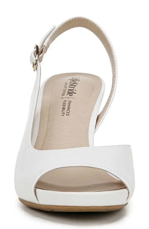 LIFESTRIDE Teller Slingback Peep Toe Pumps - White