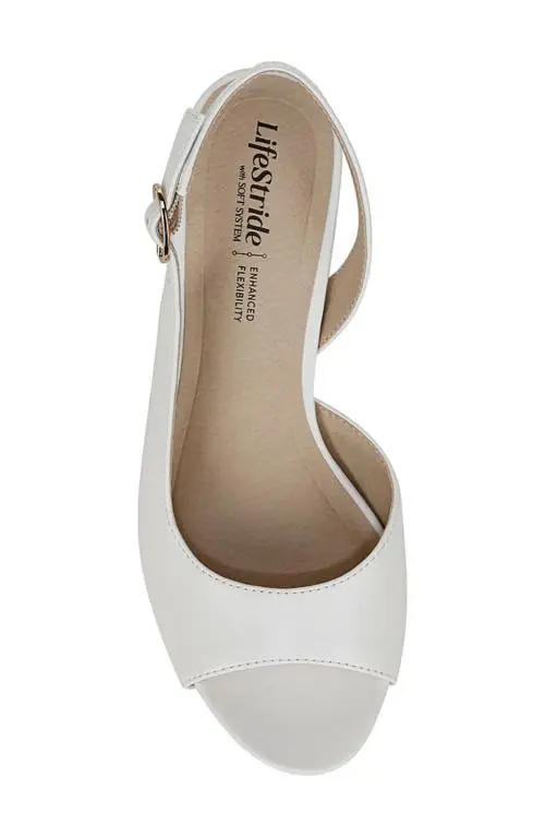 LIFESTRIDE Teller Slingback Peep Toe Pumps - White