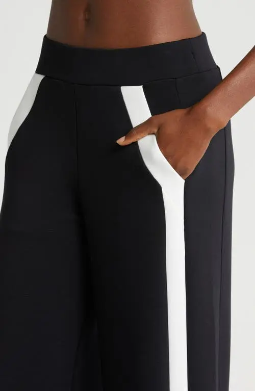 Spanx Airessentials Stripe Track Pants In Very Black - 40% Off |  Editorialist