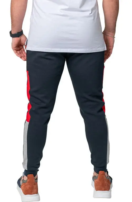 MACEOO Colorblock Fleece Joggers - Blue
