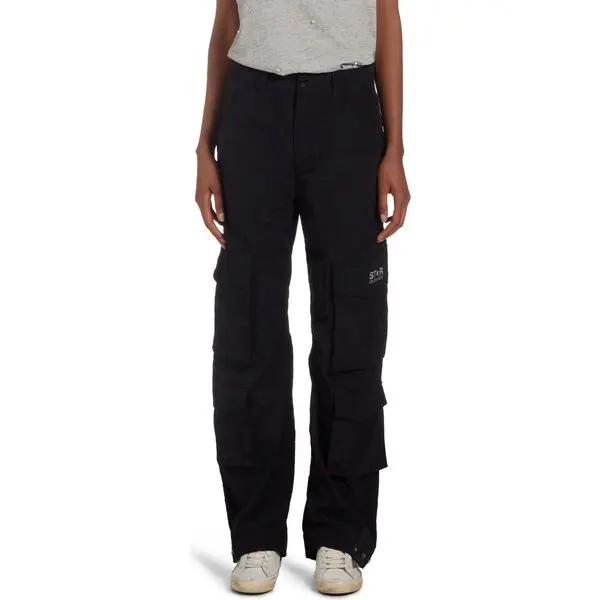 GOLDEN GOOSE Star Nylon Cargo Pants - Black