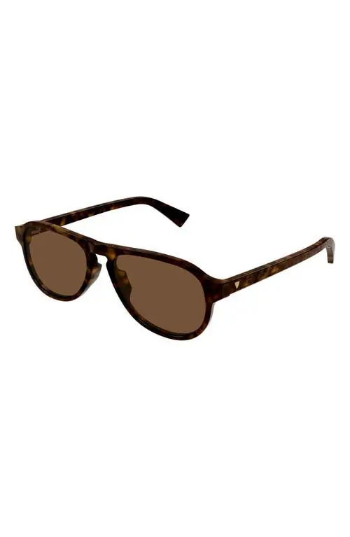 Bottega Veneta 55mm Pilot Sunglasses - Havana