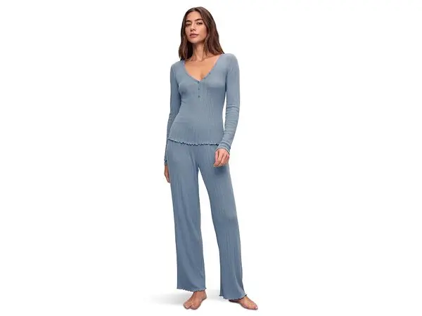 Eberjey Pointelle Pants Pajama - Blue