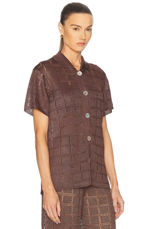 Calle Del Mar Short Sleeve Patchwork Shirt