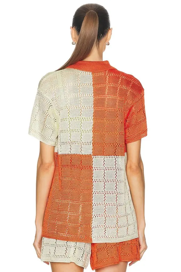 Calle Del Mar Short Sleeve Patchwork Shirt