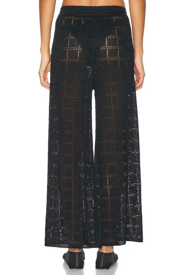 Calle Del Mar Crochet Patchwork Pant - Black