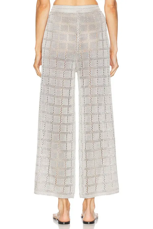 Calle Del Mar Crochet Patchwork Pant - Silver