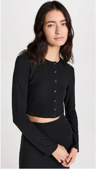 LESET Lauren Crop Cardigan Ii - Black