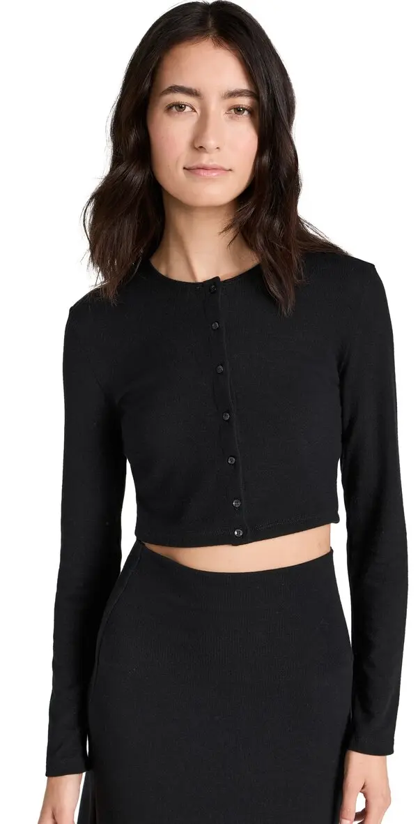 LESET Lauren Crop Cardigan Ii - Black