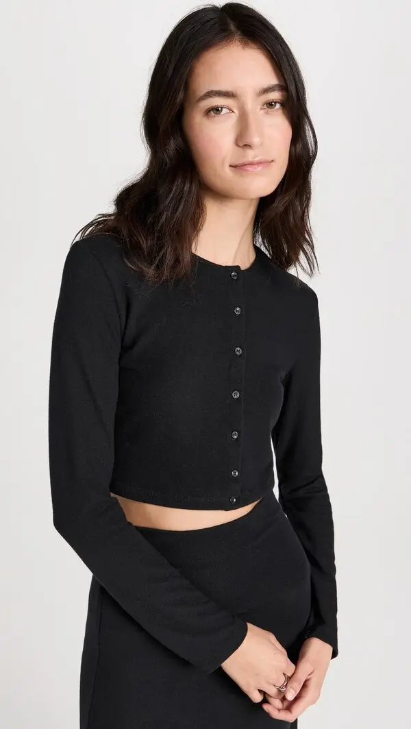 LESET Lauren Crop Cardigan Ii - Black