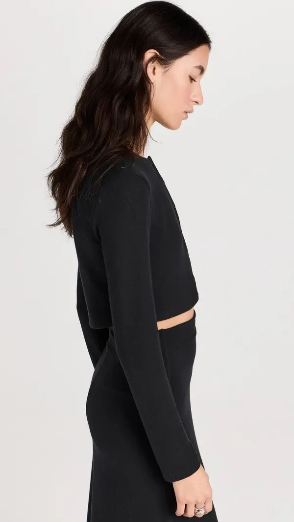 LESET Lauren Crop Cardigan Ii - Black