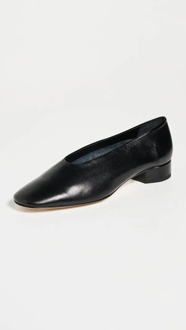AeydĒ Delia Nappa Leather Heels - Black