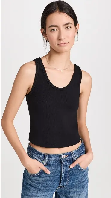 PERFECTWHITETEE Ribbed Tank Top - True Black