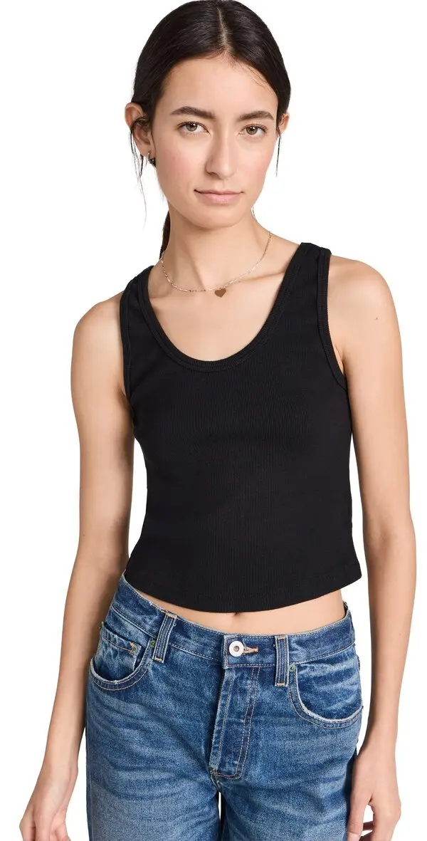 PERFECTWHITETEE Ribbed Tank Top - True Black