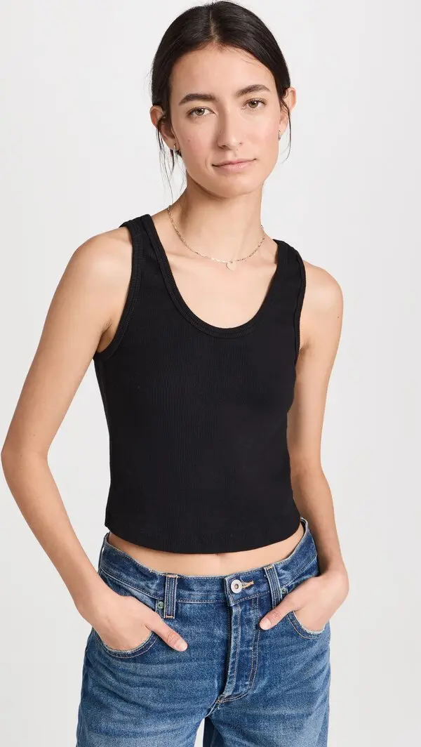 PERFECTWHITETEE Ribbed Tank Top - True Black